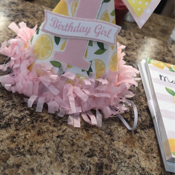 Pink Lemonade Party Hat - Lemonade Stand Birthday Party, Pink Lemonade ...