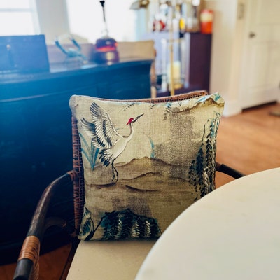 Green, Pink and Aqua and Ivory Floral Pillow Cover / Designer Hamilton ...