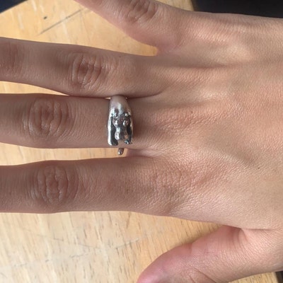 Hippo Ring in Sterling Silver, Sterling Silver Rings, Silver Hippopotamus, Animal Ring, Silver ...