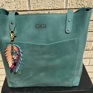 Leather Laptop Tote Bag Women Leather Tote Women Pocket - Etsy