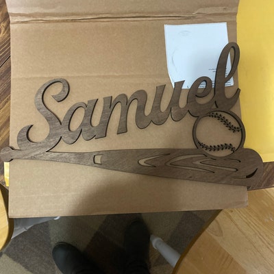 Baseball Bat Name Sign, Nursery Decor, Personalized Wood Sign ...