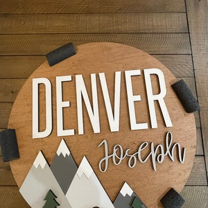 Custom Wooden Mountain Sign Wolf Woodland Theme Outdoor | Etsy