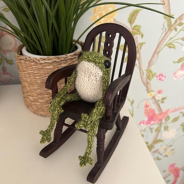 Pale Green With Cream Tummy Hand Knitted Frog - Etsy