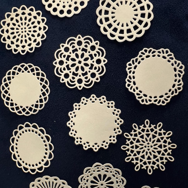Small Tiny Doilies 12 Pc White Paper Die Cut Scrapbook Embellishment ...