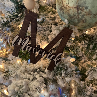 Personalized Name Wood Letter Christmas Ornament Laser Cut - Etsy