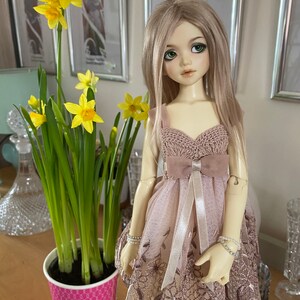 Cream & brown dress for bjd MSD and Tonner dolls | Etsy