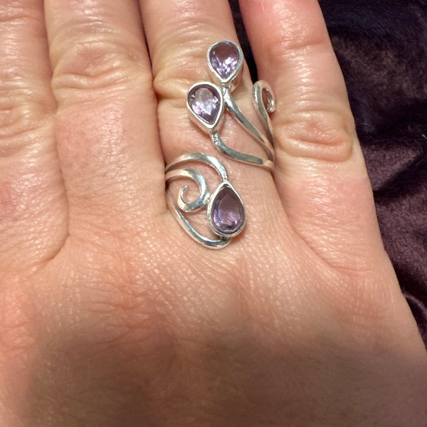 Terrific Silver Ring, Handmade Purple Turquois Gemstone Ring, 925 ...