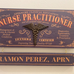 Nurse Practitioner Wood Sign With Optional Personalization - Etsy