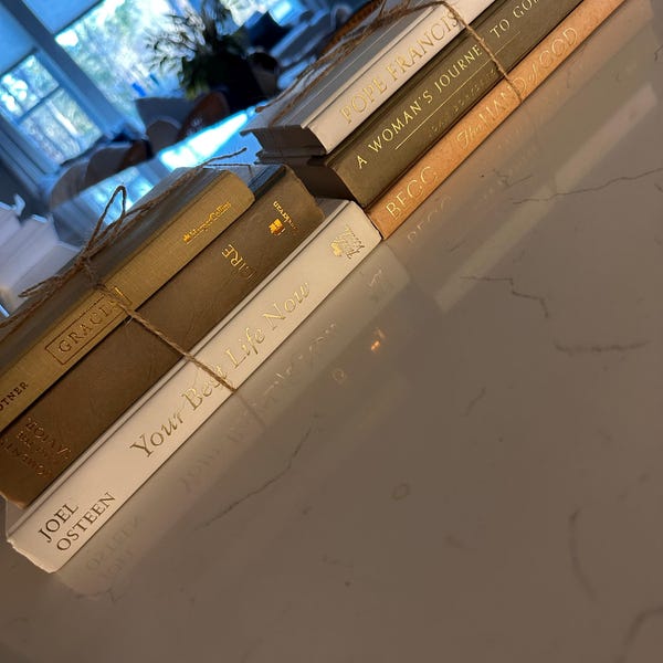 Neutral Decorative Book Bundles in White Gray and Cream, Curated Book ...