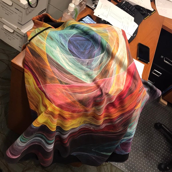 Rainbow Hooded Poncho, Psychedelic, Abstract, Hippie, Psy-trance ...