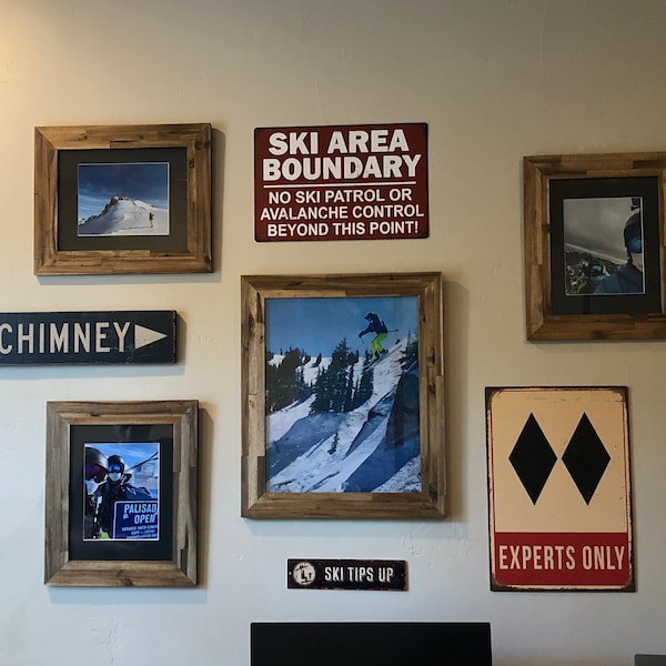 Custom Double Diamond Ski Trail Sign - Rustic Hand Made Distressed ...