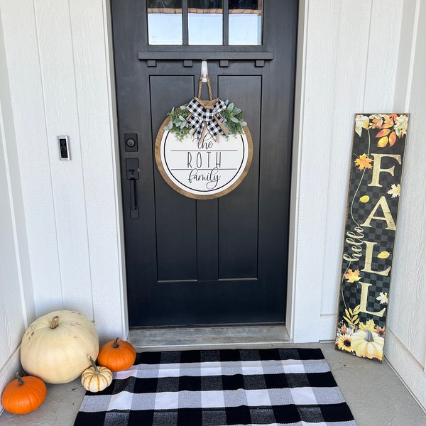 Front Door Decor | Front Door Wreath | Last Name/family | Front Door ...