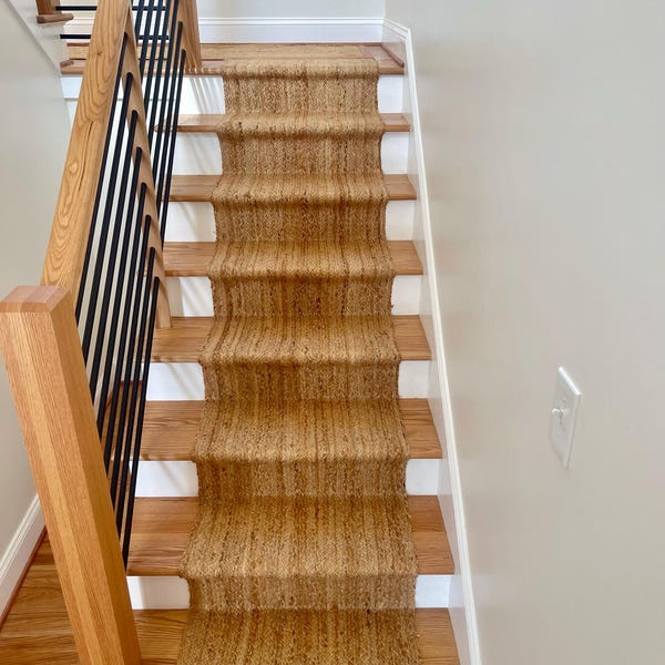 Jute Stairs Runner Natural Fiber Jute Runner Rug Vintage Style CUSTOM ...