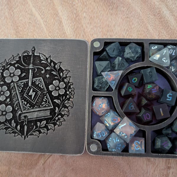 Dnd Box and Tray. Personalized Dice Box With Magnetic Spell Slot ...