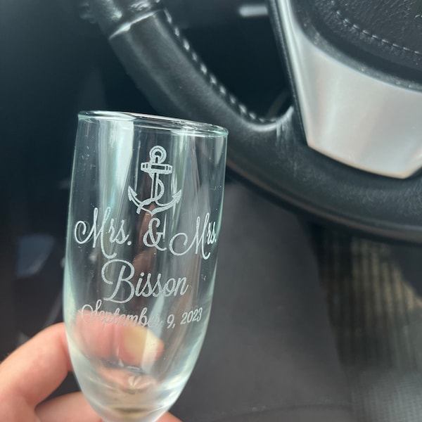 Personalized Anchor Champagne Flutes Wedding Toasting Flutes Set of 2 ...