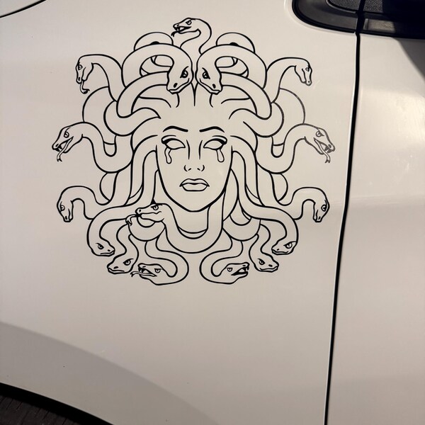 Crying Medusa Outline Greek Mythology Gorgon Decal Art Sticker for Cars ...