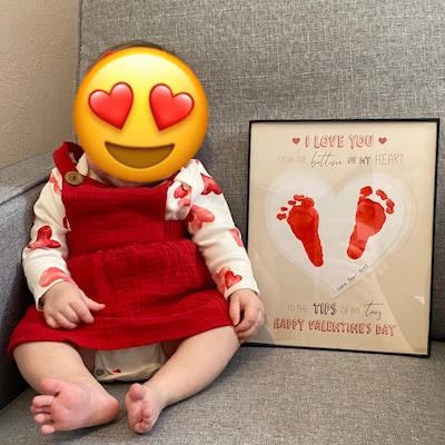 Bottom of My Heart Tips of My Toes / Happy Valentine's Day / Footprint ...