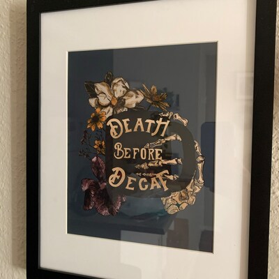 Death Before Decaf Coffee Art Print, Coffee Lover Art, Coffee Wall Art ...