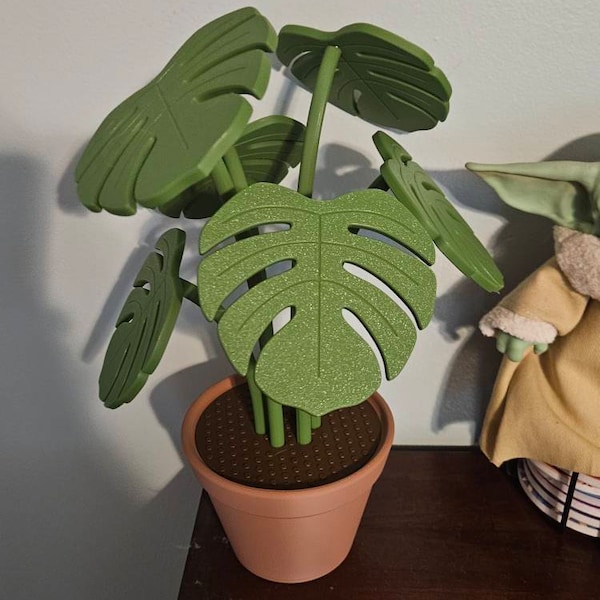 Monstera Plant Coaster 3d-printed Magnetic Set - Etsy