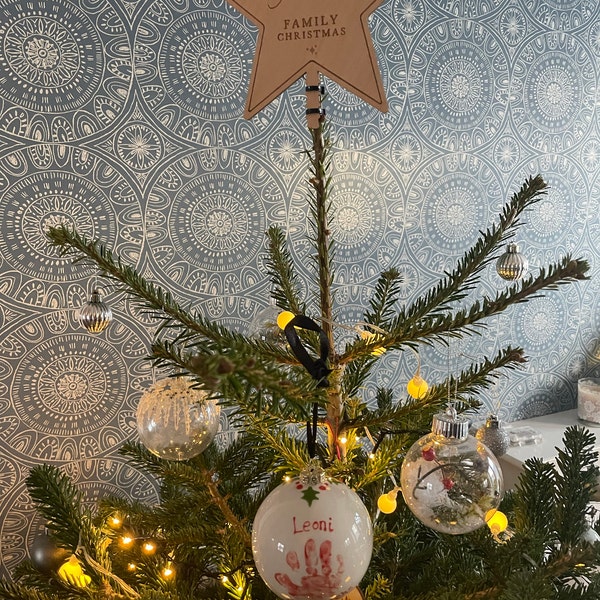 Christmas Tree Topper Star, Engraved Tree Topper, Scandi Christmas ...