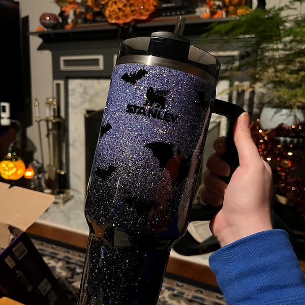 Custom Glittered Bat Stanley- CHECK DELIVERY DATES!! - Etsy