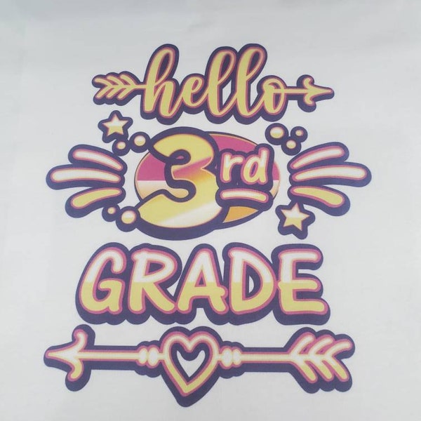 PNG 3rd Grade, Sublimation, 3rd Grade Png, Hello Third Grade, Third ...