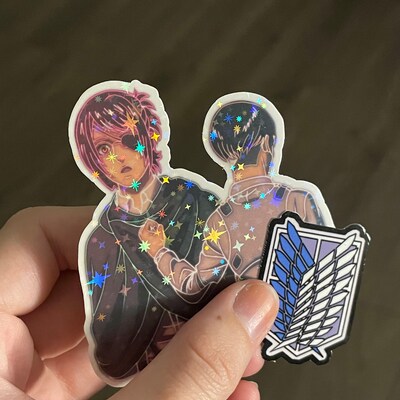Hange Zoë & Levi Ackerman Attack on Titan Sticker Available in Gloss or ...