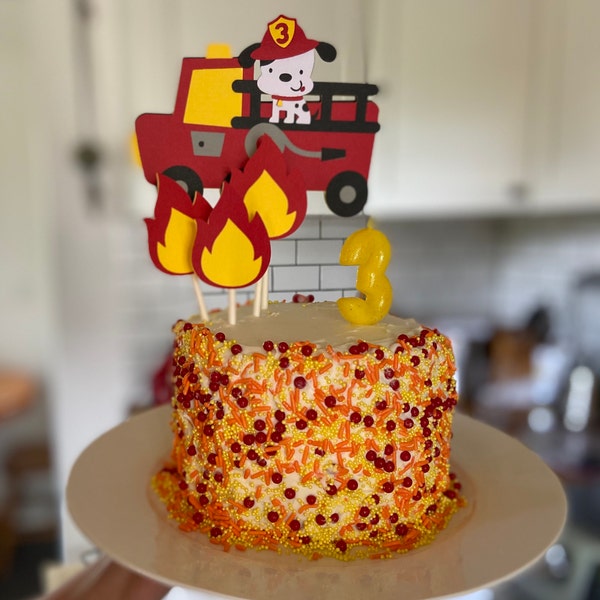 Fire Truck Cake Topper - Etsy