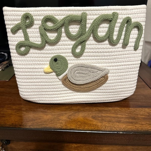 Personalized Name Basket (name Only) | Customized Rope Basket | Custom ...