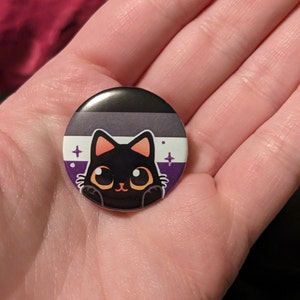 Pride Cat Flags Button Pin LGBTQ Custom Trans Gay Lesbian Bisexual Ace ...
