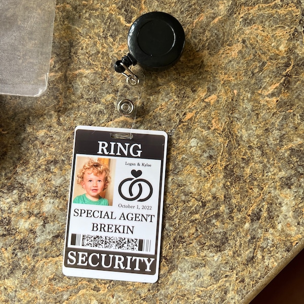 Ring Security ID Badge With Badge Reel - Wedding Ring Bearer ...