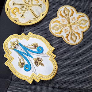Marian Embroidered Applique,liturgical Church Emblem. - Etsy