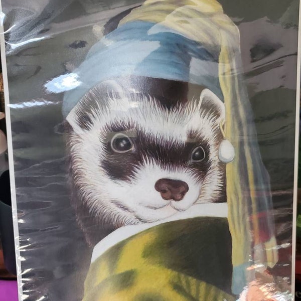 Ferret With A Pearl Earring by Clumsy Human Art | Johannes Vermeer ...