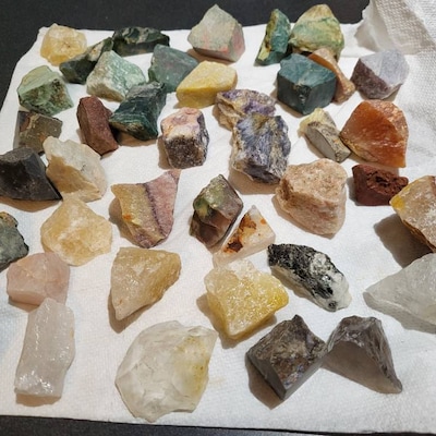 3 Lb Bulk Lot Rough Natural Gemstones 'india Mix' Mixed Assortment for ...
