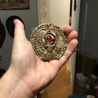 Indiana Jones, Staff of RA Headpiece, Antique Gold, Solid Metal, Red ...