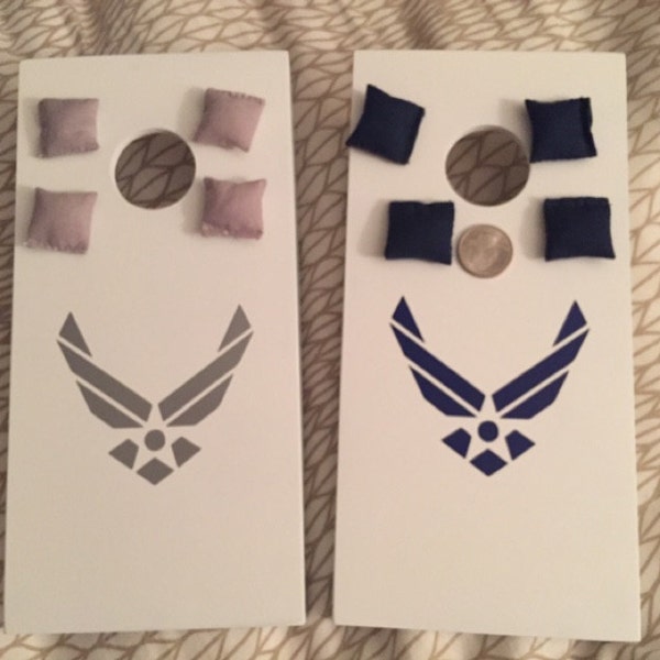 White Tabletop Cornhole Set With Bags - Desktop Cornhole - Mini Toss ...