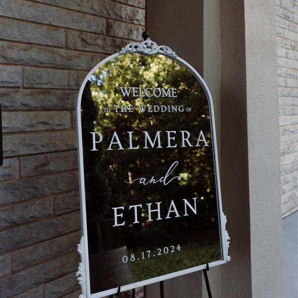 Wedding Welcome Sign | Customizable Names - for Mirror, Acrylic ...