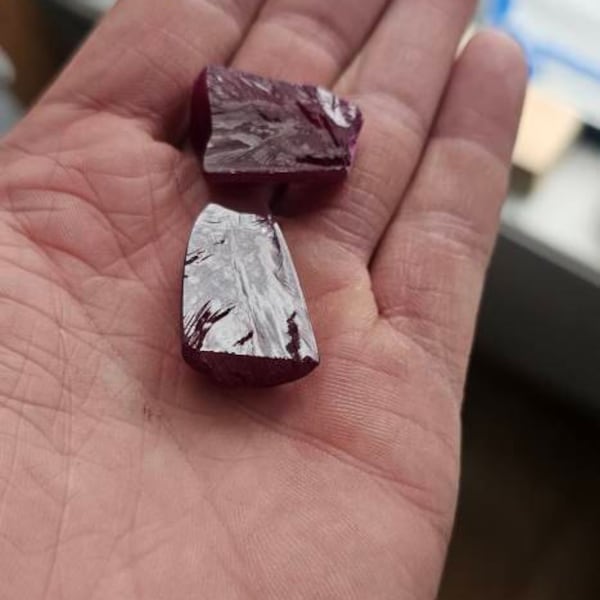 Ruby Red #5 Lab Created Corundum Sapphire Faceting Rough for Gem ...