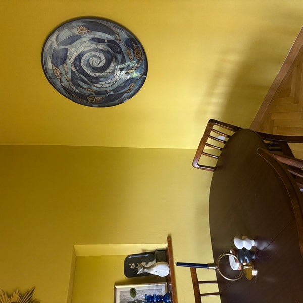 Tempered Glass Wall Art-stained Round Wall Art Gift-circle Wall Art ...