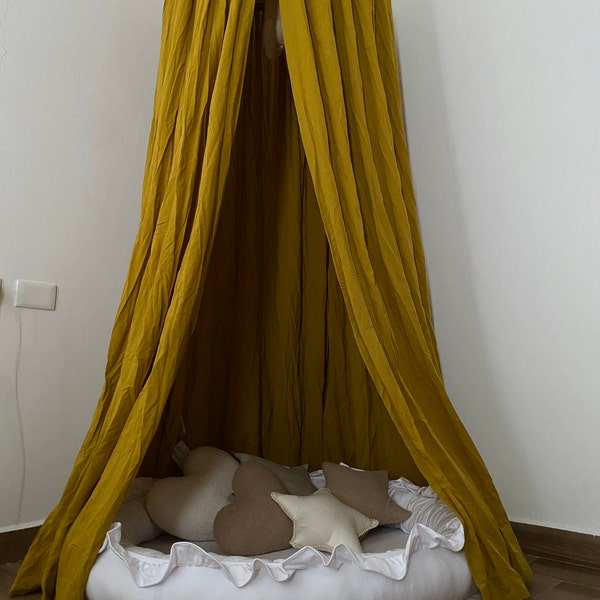 Canopy Maxi Boho Twist Natural Cotton Linen Hanging Canopy Reading Nook ...