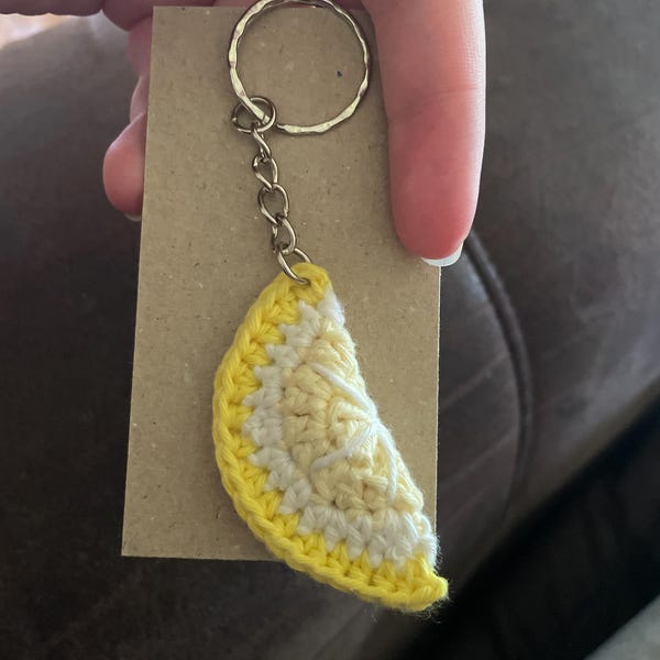 Crochet Fruit Slices Keyring - Watermelon, Orange and Lemon. - Etsy