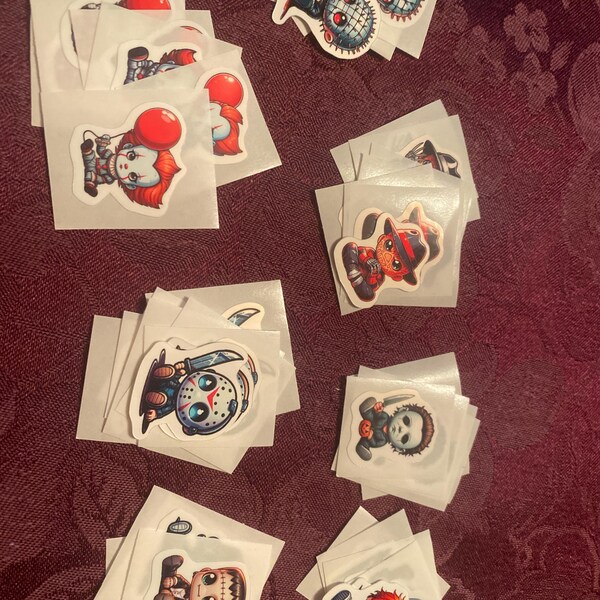 1 Inch Cute Horror Villain Halloween Sticker 35 Pack Bundle, (pack#3 ...