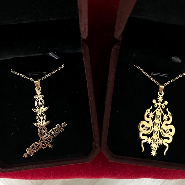Pre-order* | Marassa Elou | Haitian Vodou Vèvè Necklace | Marassa Twa ...