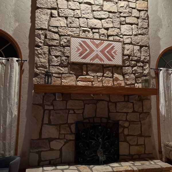 Large Mountains Wood Wall Art Set of 3 Panels Geometric Wooden Wall Art ...