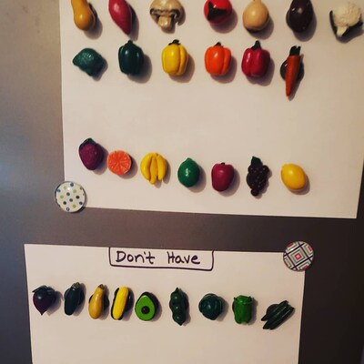 Fruit and Vegetable Variety Magnets, Handmade From Polymer Clay, Great ...