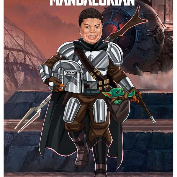 The Mandalorian,mandalorian Portraits,star War,cartoon Family Portrait ...