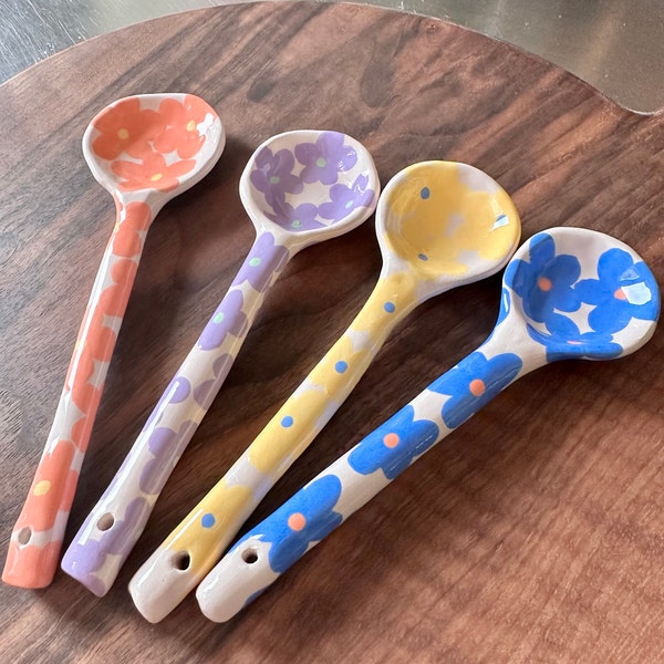 Yellow Ceramic Spoons - Etsy