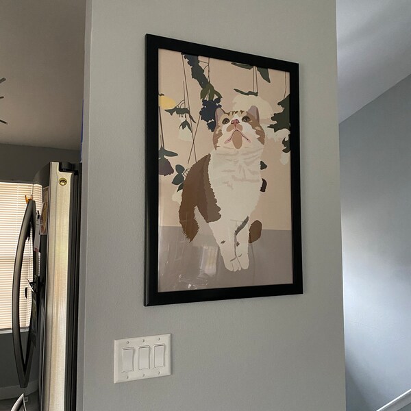 Custom Pet Digital Print Pet Portrait Print Dog Cat Wall Art Pet Art ...