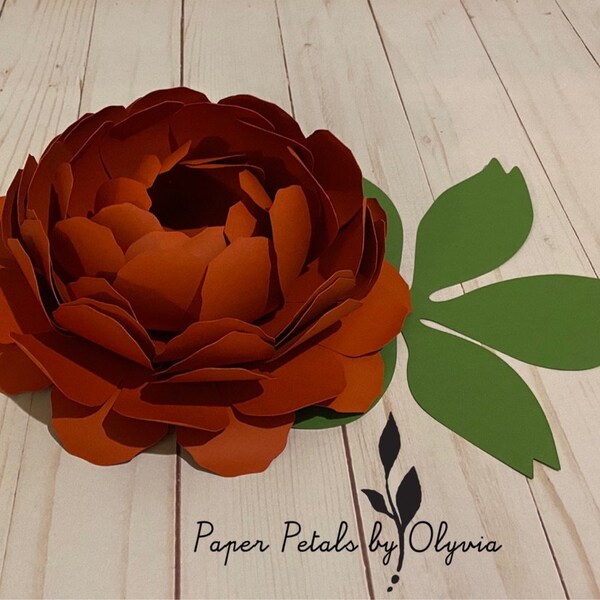 Peony Paper Flower Template, Peony SVG Cut Files and Printable Pdfs ...