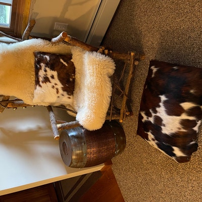 Cowhide Bar Stools / Counter Stools Adjustable Height Custom Made FP GL ...